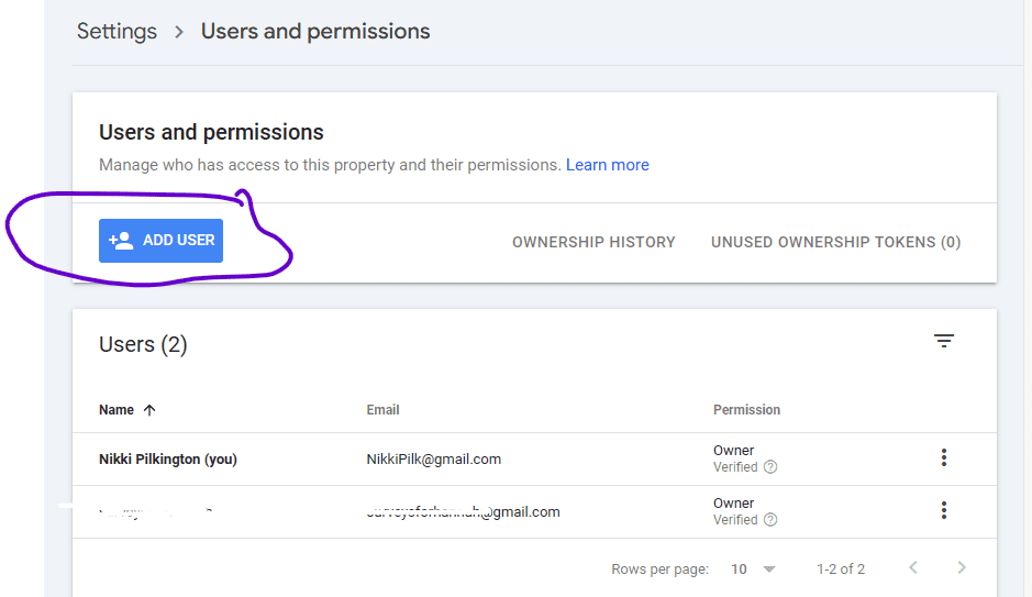 How to add a user to your Google Search Console