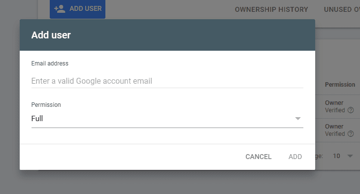 How to add a user to your Google Search Console